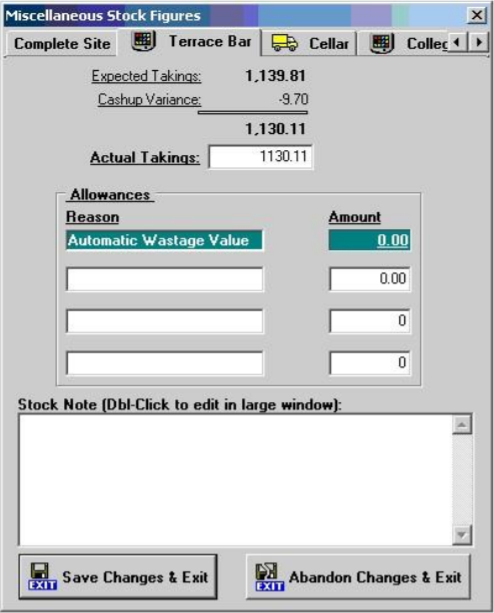 Aztec How To - Stocks - Entering a Stock with Zones