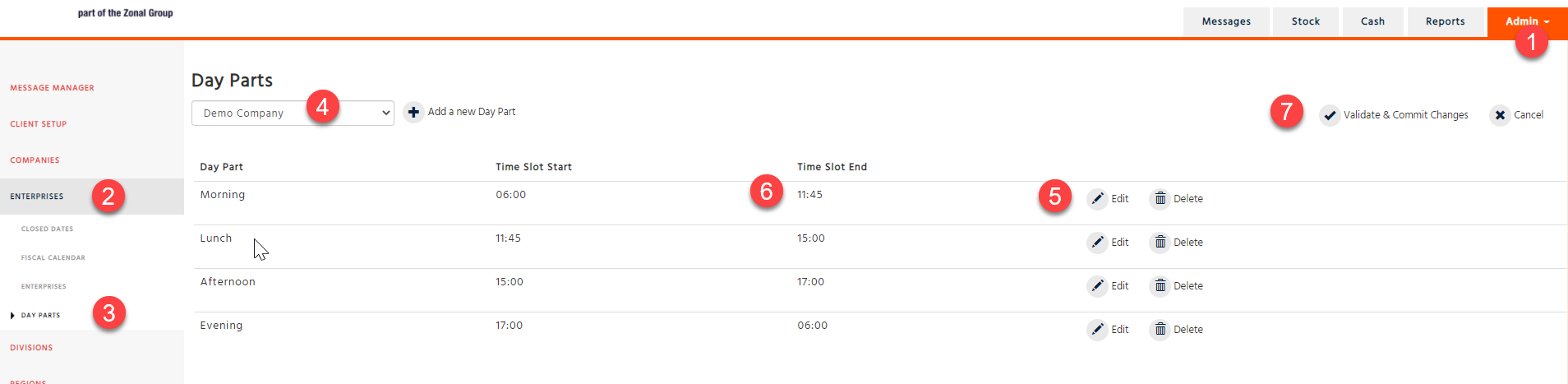 Enterprise - Admin - Day Parts