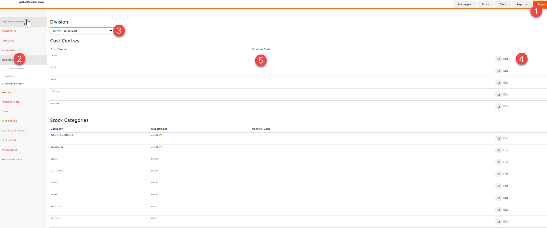 Enterprise - Admin - Nominal Codes