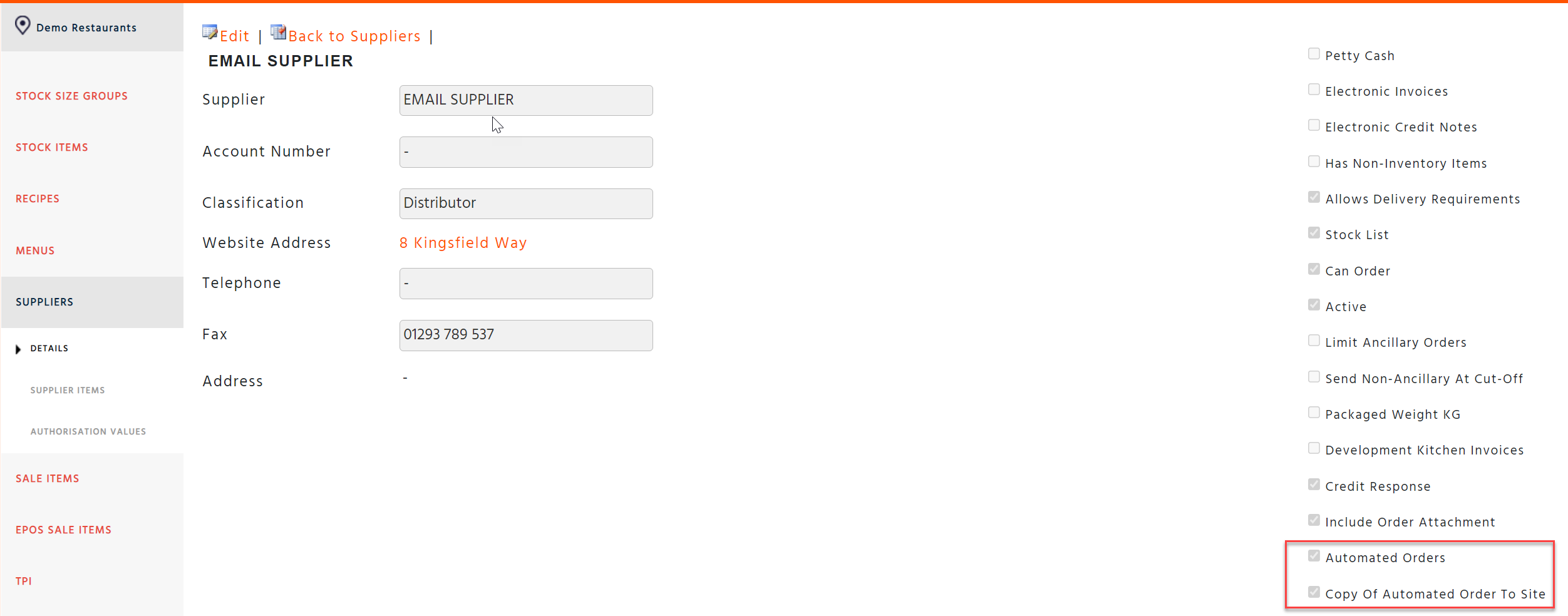 Enterprise - Stock - Suggested Ordering (Manual and Automated)