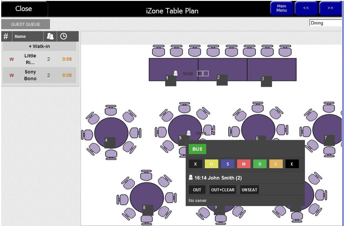 Using the Table Plan on the POS