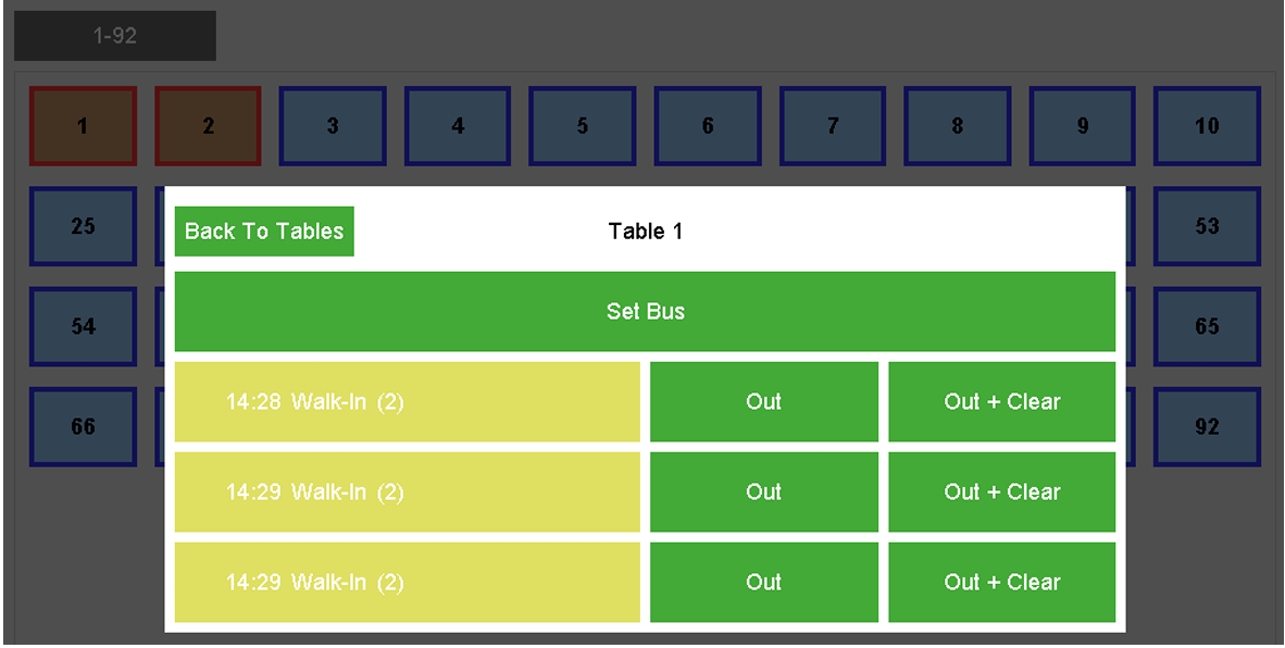 Using the Table Plan on the POS