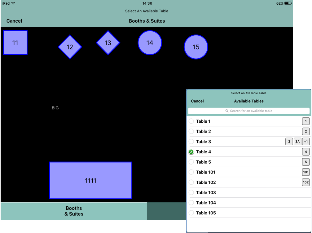 Using iZone Tables on iServe